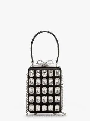SELF-PORTRAIT Satin Shoulder Bag With Crystals