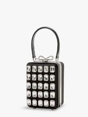 SELF-PORTRAIT Satin Shoulder Bag With Crystals