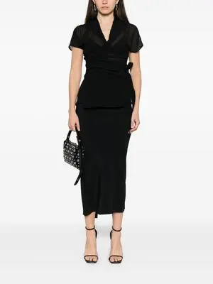 Rick Owens Cotton Blend Midi Skirt