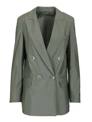 Max Mara Double-breasted Wool And Silk Blazer - Green