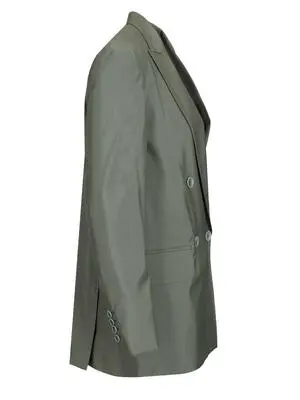 Max Mara Double-breasted Wool And Silk Blazer - Green