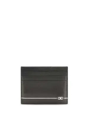FERRAGAMO Leather Card Holder - Black