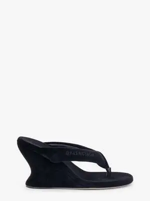 Balenciaga Gaeta Velvet Sandals - Black