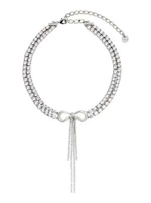 SELF-PORTRAIT Silver-colored Choker Necklace With Bow And Pendant In Metal For - Multicolor
