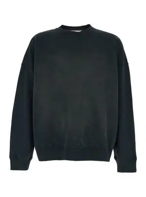 GOLDEN GOOSE Grey Crewneck Sweatshirt With Logo Lettering On The Front And Bleached Effect In Cotton - Multicolor