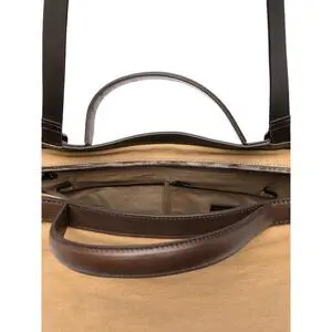 Dries Van Noten Canvas Tote Bag With Leather Trim - Cream