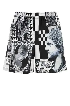 Versace Printed Polyester Swimming Shorts - Multicolor