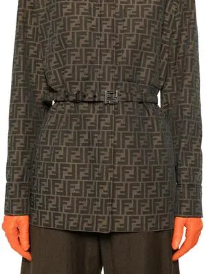 Fendi Ff Canvas Jacket - Brown