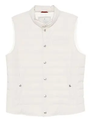 Brunello Cucinelli Quilted Nylon Vest - White