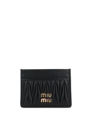 Miu Miu Matelassé Nappa Leather Card Holder - Black