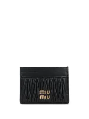 Miu Miu Matelassé Nappa Leather Card Holder - Black