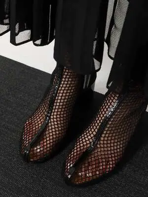 Alaïa 55 Mesh And Patent Leather Boots - Multicolor