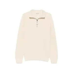 JW Anderson Ribbed Knit Half-zip Jumper - Cream