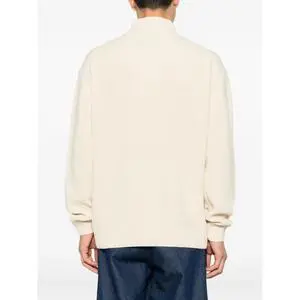 JW Anderson Ribbed Knit Half-zip Jumper - Cream