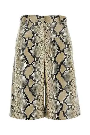 JIL SANDER Printed Leather Bermuda Shorts - Multicolor