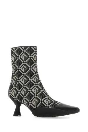 MARINE SERRE Embroidered Cotton Blend Moon Diamant Ankle Boots - Multicolor