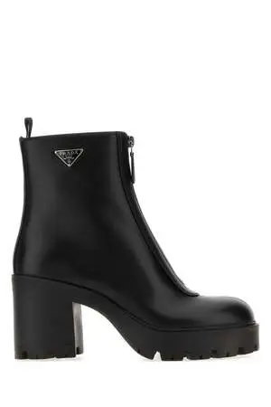 Prada PRADA Leather Ankle Boots Black