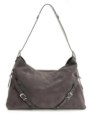 Givenchy GIVENCHY Voyou Suede Shoulder Bag Gray