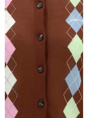 GANNI Diamond-pattern Cardigan