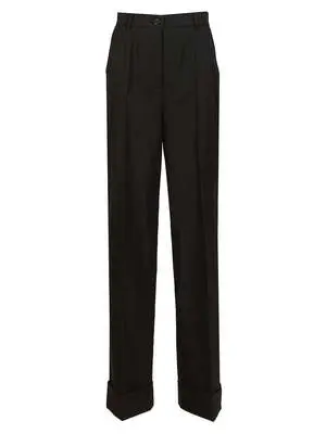 Dolce & Gabbana Wool Gabardine Trousers - Black