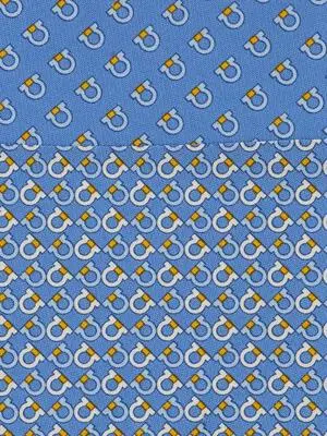 FERRAGAMO Square Gancini Print Silk Tie