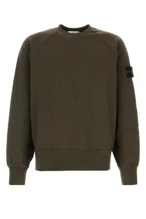 Stone Island Stone Island Men Khaki Cotton Sweatshirt Green
