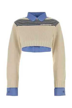 Balenciaga Ivory Cotton Sweater - White
