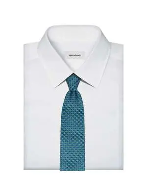 FERRAGAMO Gancini Links Print Silk Tie