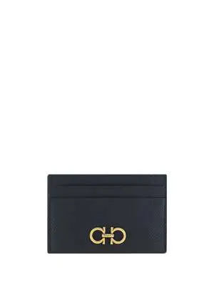 FERRAGAMO Gancini Card Holder - Black