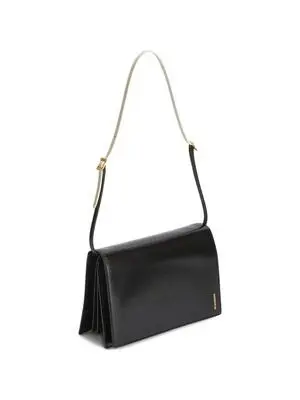 JIL SANDER Small File Leather Shoulder Bag - Black