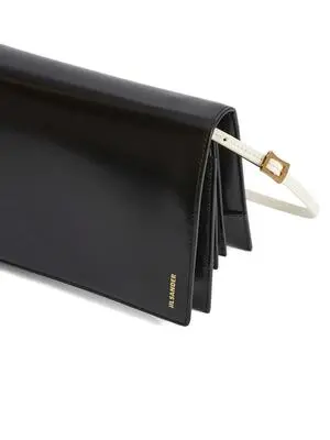 JIL SANDER Small File Leather Shoulder Bag - Black