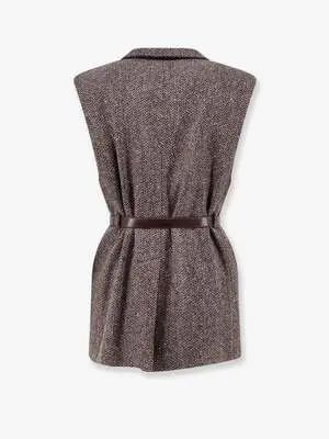 Brunello Cucinelli Sleeveless Blazer With Belt