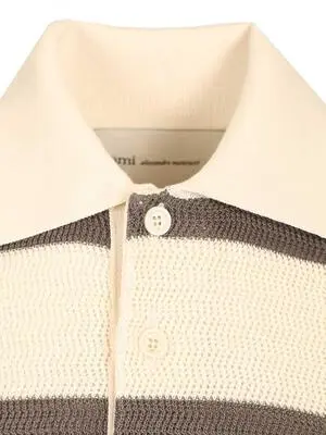 AMI Paris Striped Short Sleeve Polo - Multicolor