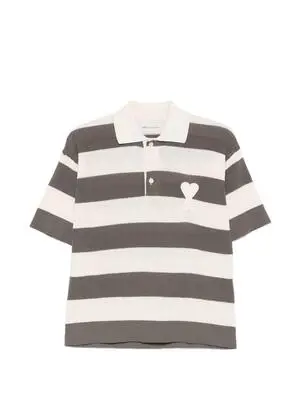 AMI Paris Striped Short Sleeve Polo - Multicolor