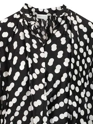 Dries Van Noten Polka Dot Jacquard Satin Blouse - Black