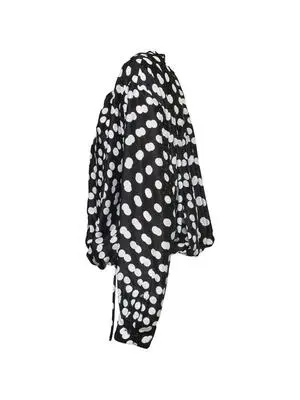 Dries Van Noten Polka Dot Jacquard Satin Blouse - Black