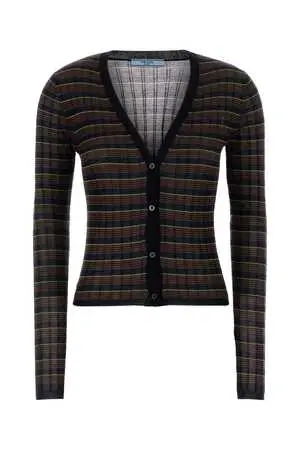 Prada Embroidered Knit Cardigan