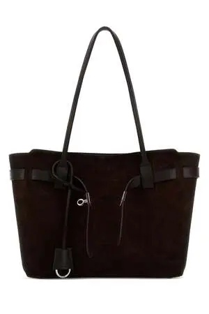 Balenciaga Dark Suede Medium Bel Air Shopping Bag - Brown