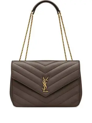 Saint Laurent New Loulou Large Bag In Matelassé Lambskin - Gray