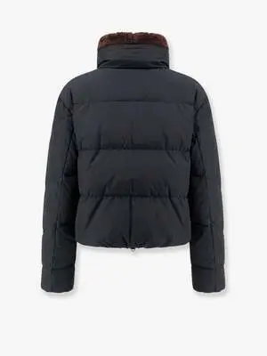 Brunello Cucinelli Down Jacket With Shearling Collar - Multicolor