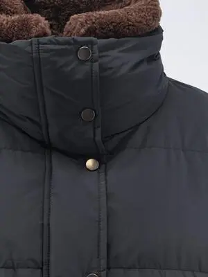 Brunello Cucinelli Down Jacket With Shearling Collar - Multicolor
