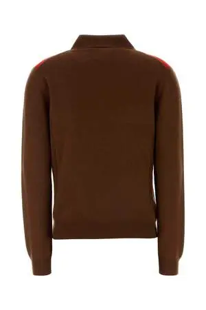 Prada Cashmere Argyle Polo Shirt - Brown