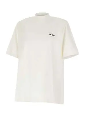 Attico High-neck Logo Print T-shirt - White
