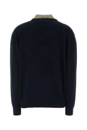 Miu Miu Navy Wool Blend Polo Shirt