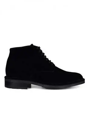 Saint Laurent Velvet Lace Up Boots