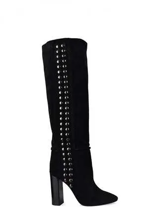 Saint Laurent Suede High Heel Boots