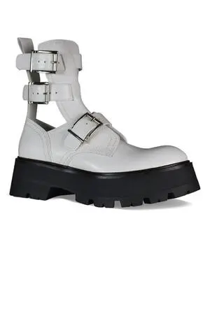 Alexander McQueen Rave Buckle Boots - White