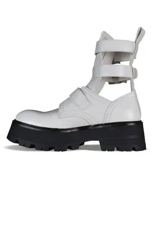 Alexander McQueen Rave Buckle Boots - White