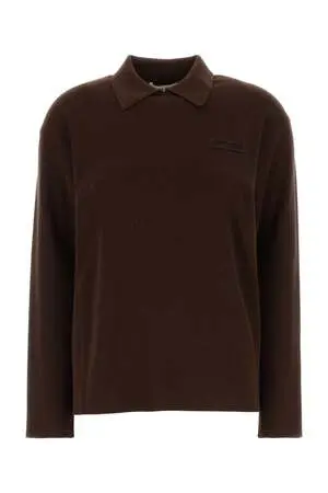 Miu Miu Chocolate Wool Polo Shirt - Brown