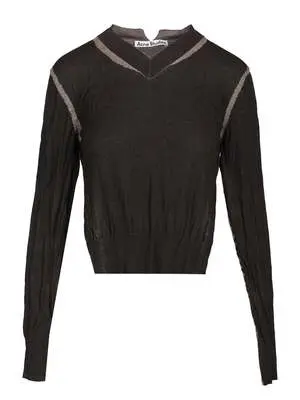Acne Studios Crumpled V-neck Sweater - Brown
